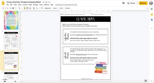 Phrases and Clauses Activity Groovy Grammar Games DIGITAL and PRINT