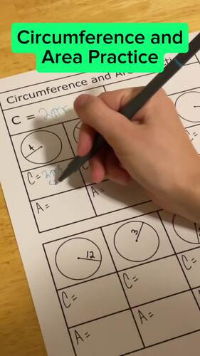 Circumference and Area of a Circle Practice Worksheet by Justin Time ...