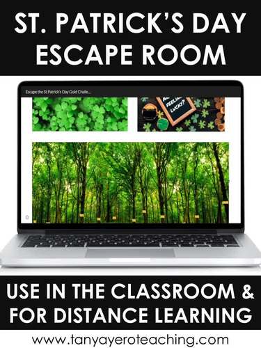 St. Patrick's Day Digital Escape Room Math by Tanya Yero Teaching