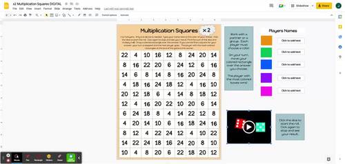 x3 and x4 Multiplication Squares Digital and Printable Games | TPT