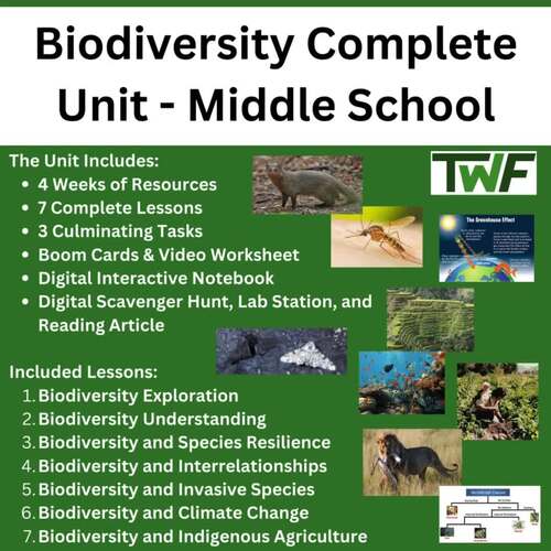 Biodiversity Middle School Complete Unit Bundle by Teach With Fergy