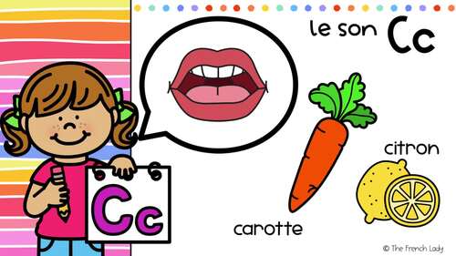 FRENCH Digital Interactive Alphabet Practice and BONUS Worksheet LETTER C