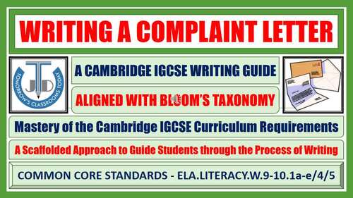 Mastering Complaint Letters in the Cambridge IGCSE Curriculum - PPT