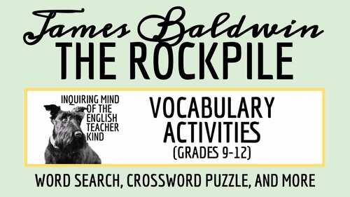 "The Rockpile" by James Baldwin Vocabulary Games | African American ...
