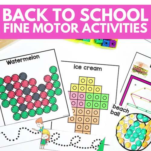 Fine Motor Activities for AUGUST and Back to School Fine Motor Centers