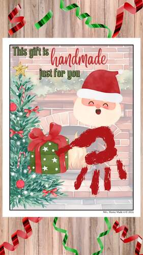 Christmas Handprint & Footprint Keepsake Craft Template DIY Printable ...