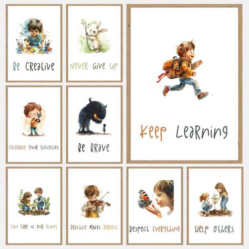 Motivational Posters - Inspiring Quotes for Children’s Room Decor ...