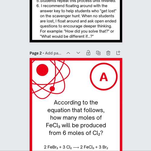 Stoichiometry Scavenger Hunt - Chemistry Activity by Miss Hicks Science ...