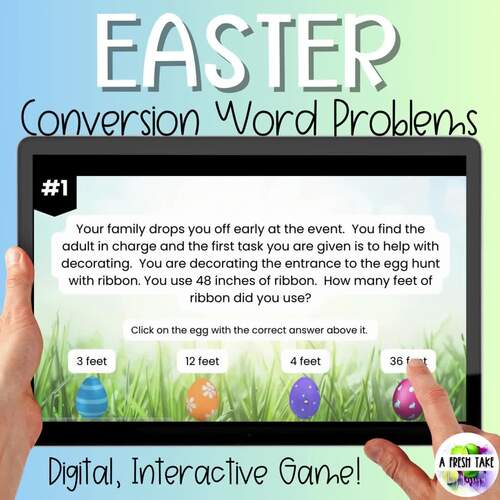 Easter Measurement Conversion Review Math Word Problems Egg Hunt Game ...