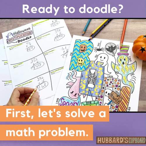 Halloween Math - Up to 3-digit Multiplication - Color / Ghosts Doodle ...