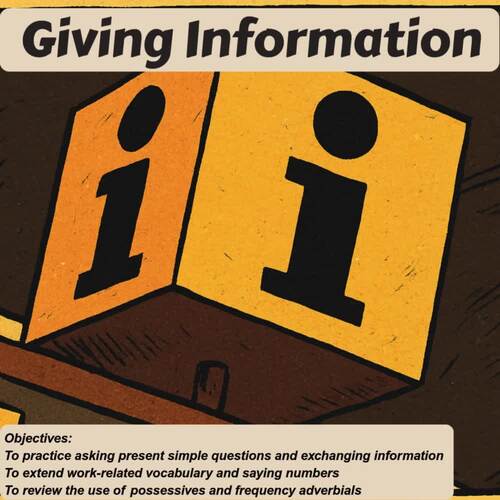 ESL Speaking & Grammar Activities: Giving Information (PDF + Editable PPT)