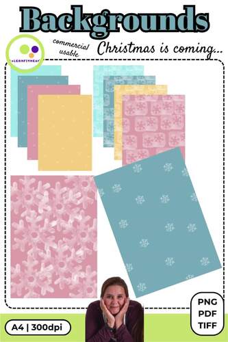 Backgrounds | Snowflakes | Winter | Snow | Digital Papers by Lernfitness