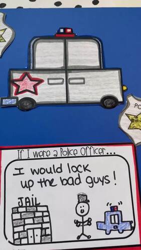 Police Officer Craft & Writing Activity Community Workers Patriot Day