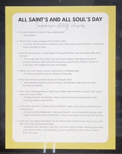 All Saints’ Day and All Souls’ Day Catholic Activities by Justice and Joy