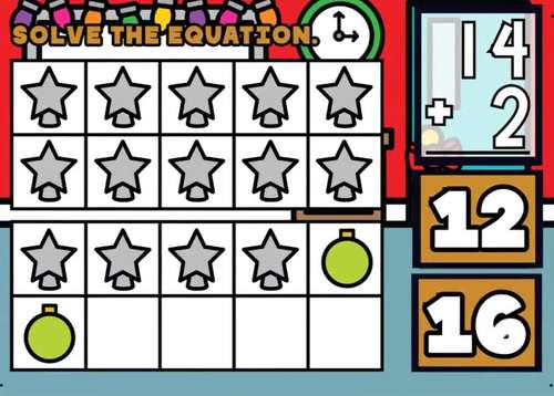 Christmas Addition Within 20 Boom Cards with Ten Frames & Facts to 20