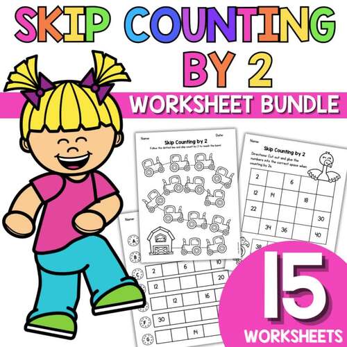 Skip Counting by 2 Worksheets Packet | Count by two | 2s | Math Center ...