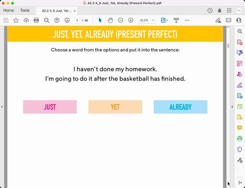 ESL Elementary Lesson: Use 'Just', 'Already' & 'Yet' with the Present ...