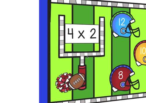 Football Multiplication Fact Fluency Practice Multiply by 2 Math Boom Cards