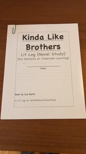 Kinda Like Brothers Lit Log (Novel Study) (For Distance or Classroom ...