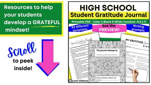 Gratitude Activities, High School Student Gratitude Journal PDF ...