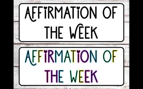 Affirmation of the Week | SEL | Grades 3-5 | Posters - Worksheet ...