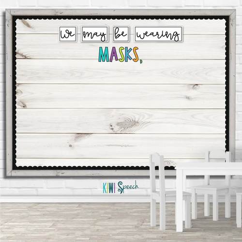Communicating While Wearing Masks Bulletin Board Kit by Kiwi Speech