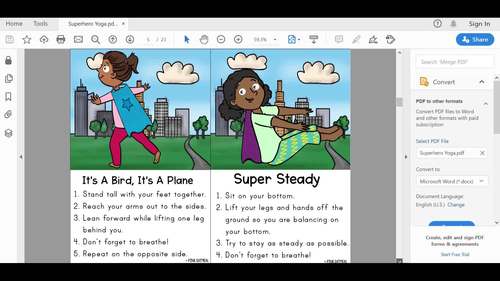 Superhero Themed Yoga Cards by Pink Oatmeal | TPT