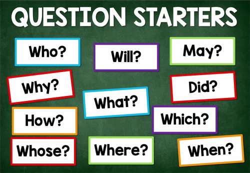 Wh Questions Sentence Starter Posters - Question Word Prompts for Writing