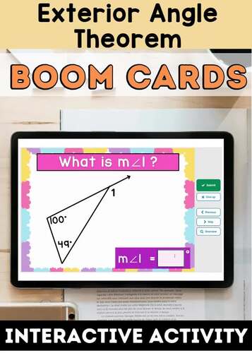 Exterior Angle Theorem | Finding Missing Angles | BOOM™ Cards | TPT