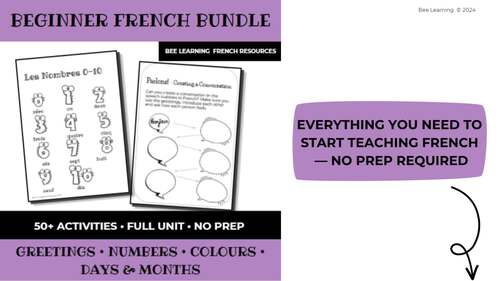 French for Beginners Bundle | Beginner French Activities & Vocabulary
