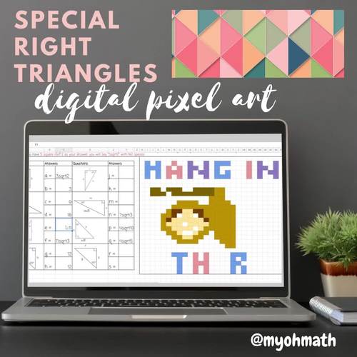 Geometry Special Right Triangles Digital Pixel Art Hard Copy Included