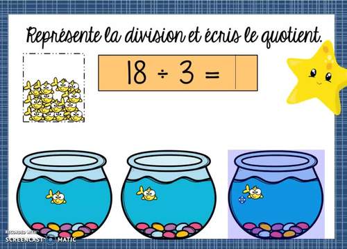 Sens de la division Boom Cards French distance learning by Madame Soleil