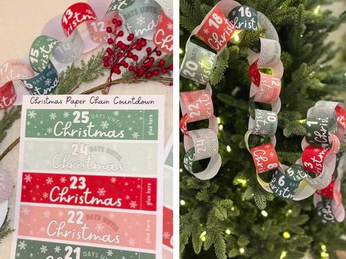 Christmas Countdown Paper Chain | Christmas Advent for Kids | December ...