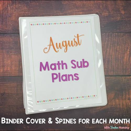 A Year of Emergency Sub Plans for 1st & 2nd Grade Math Bundle | TPT
