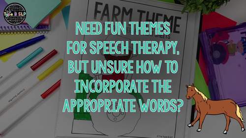 Farm Themed Word Lists | Cheat Sheets for Speech Therapy by The Type B SLP