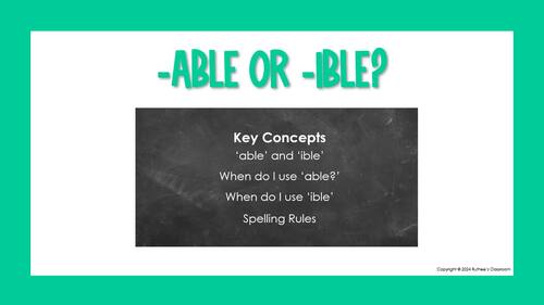 Suffix Lesson '-able' and '-ible' - Digital Spelling Resource - Google ...