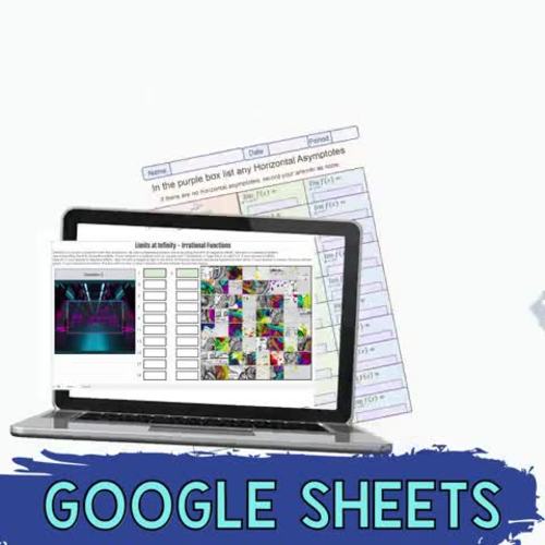 Limits at Infinity - Irrational Functions | Digital Activity Google™ Sheets
