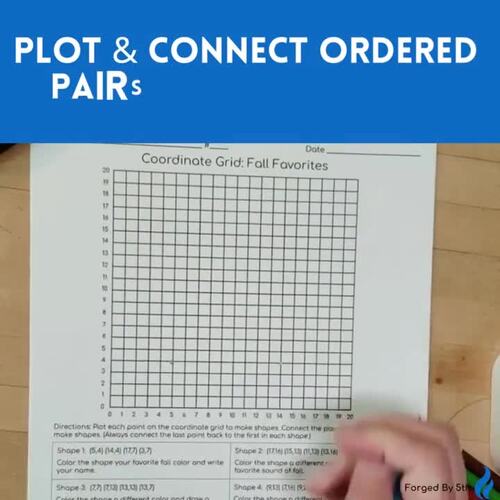 Fall Coordinate Grid Worksheet: Fall Math Activity by Forged By Fifth
