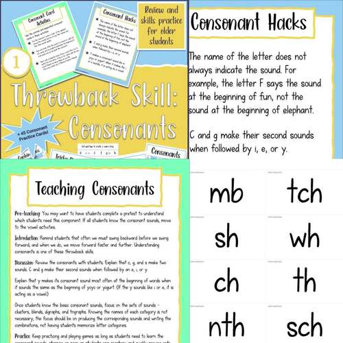 Consonant and Vowel Review Bundle (Hidden Alphabet Bonus) by HuddleTeach