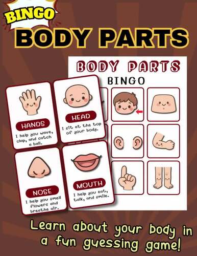 Body Parts Bingo Game for Kids | Fun Clue-Based Activity | 3x3 ...