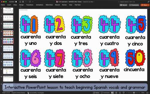 Elementary Spanish Calendar Lesson Slides | El calendario, días de la ...