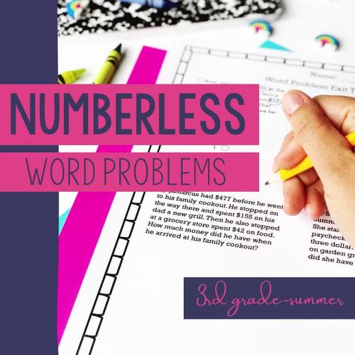 Summer Numberless Word Problems | Summer School Word Problems | TPT