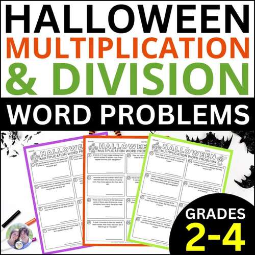 Halloween Single Step Multiplication & Division Word Problems Simple ...