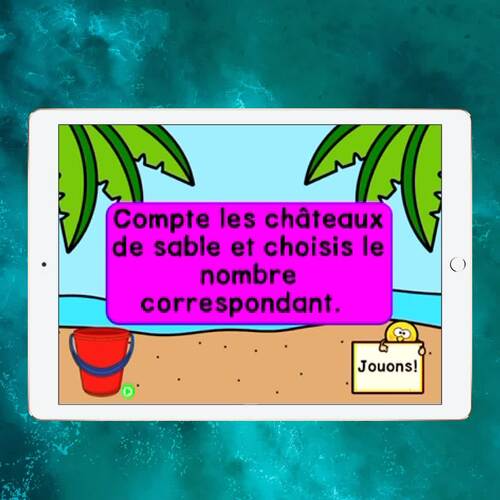 Cherche les nombres de 0 à 10 | Les châteaux de sable | French Boom cards