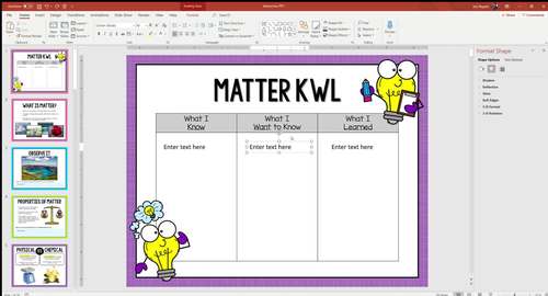 Properties of Matter Interactive Power Point and Activities (Print ...
