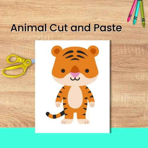 Animal Cut and Paste Craft for Preschoolers - 3rd Grade | Fine Motor ...