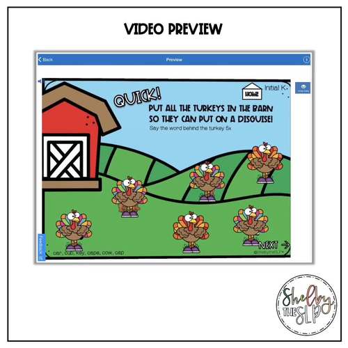 Turkey Themed Speech Therapy Boom™ Cards for Thanksgiving by Shelby the SLP