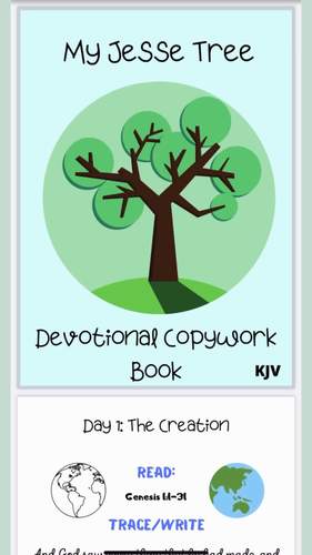 Jesse Tree Devotional Copywork Cursive | KJV Version | Charlotte Mason