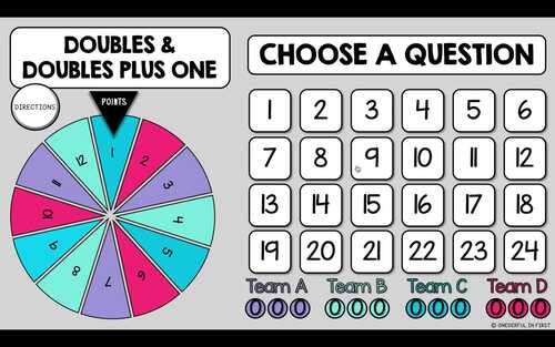 Doubles & Doubles Plus One - Doubles & Near Doubles Game by ONEderful ...