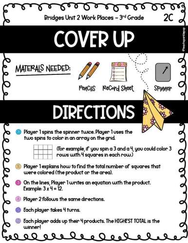 Kid-Friendly Bridges Math Work Places | Unit 2 | 3rd Grade | Second Edition